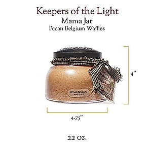 A Cheerful Giver - Pecan Belgium Waffles Mama Scented Glass Jar Candle (22oz) with Lid & True to Life Fragrance Made in USA