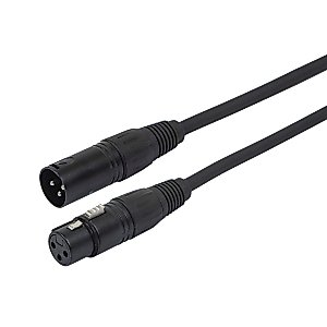 Monoprice AES/EBU Cable - 3-Pin - 3 Meter (10 Feet) Black, 22AWG, Twisted Conductors With Copper Braid And Aluminum Foil Shielding