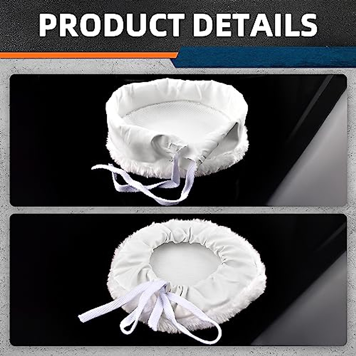 Boomersun 8 Pack 6“ Wool Buffing Pad - Free Adjustment of Tightness, Fit for 5" to 6" Wool Buffer Polishing Pads for Car & Motorcycle Polishing, Glass Grinding