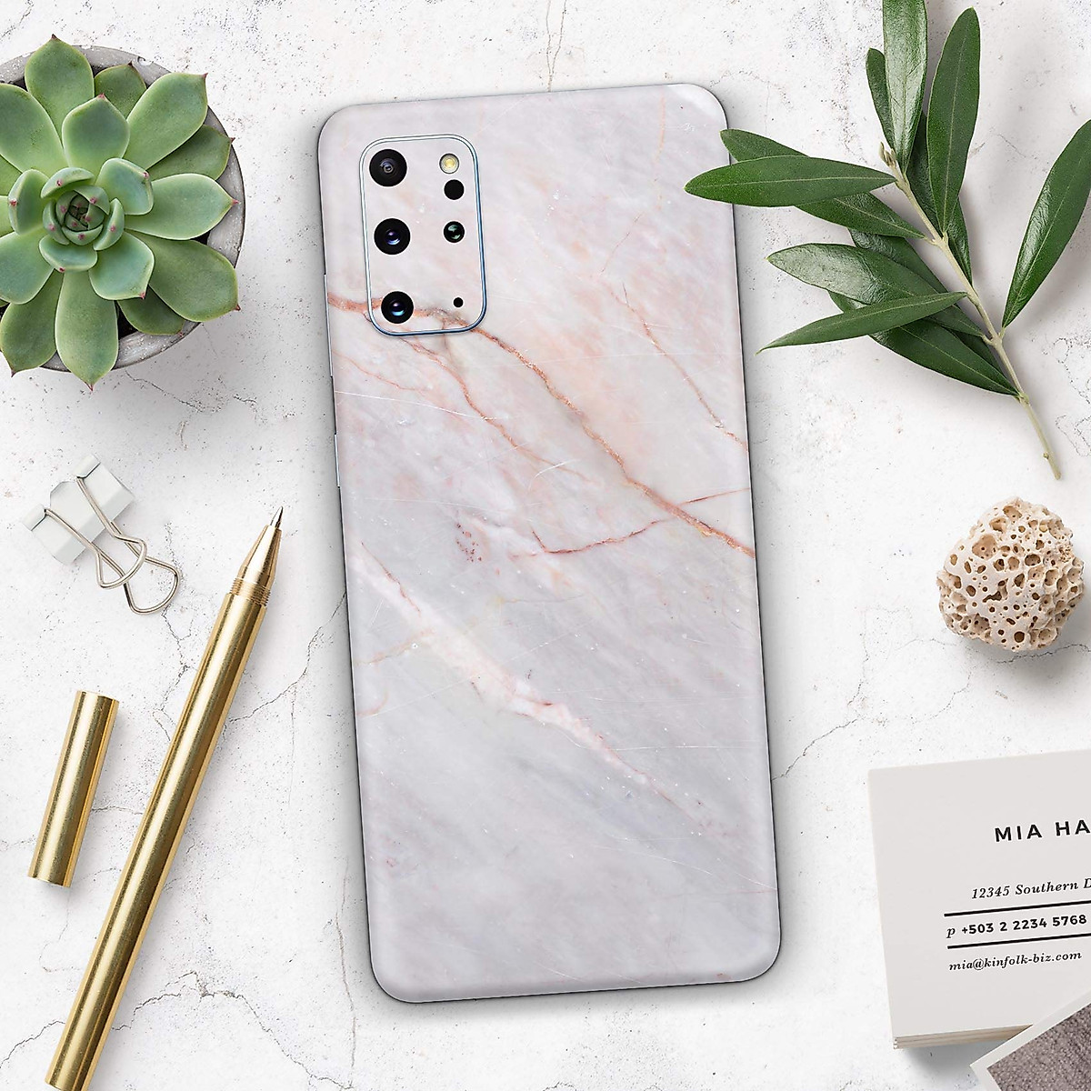 DesignSkinz Slate Marble Surface V14 Protective Vinyl Decal Wrap Skin Cover Compatible with The Samsung Galaxy S20 (Screen Trim & Back Glass Skin)