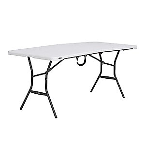 Lifetime 6-Foot Fold in Half Table, White Granite