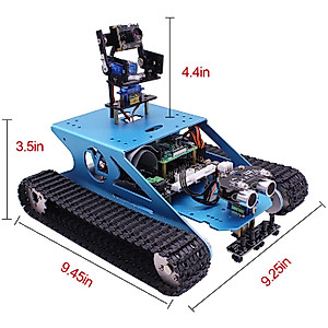 Yahboom AI Robot Kit Tank Chassis for Raspberry Pi 4B Camera Starter Kit Python Programmable Electronic Science Project DIY Smart Car Robotics for 16+ (Without Pi 4B)