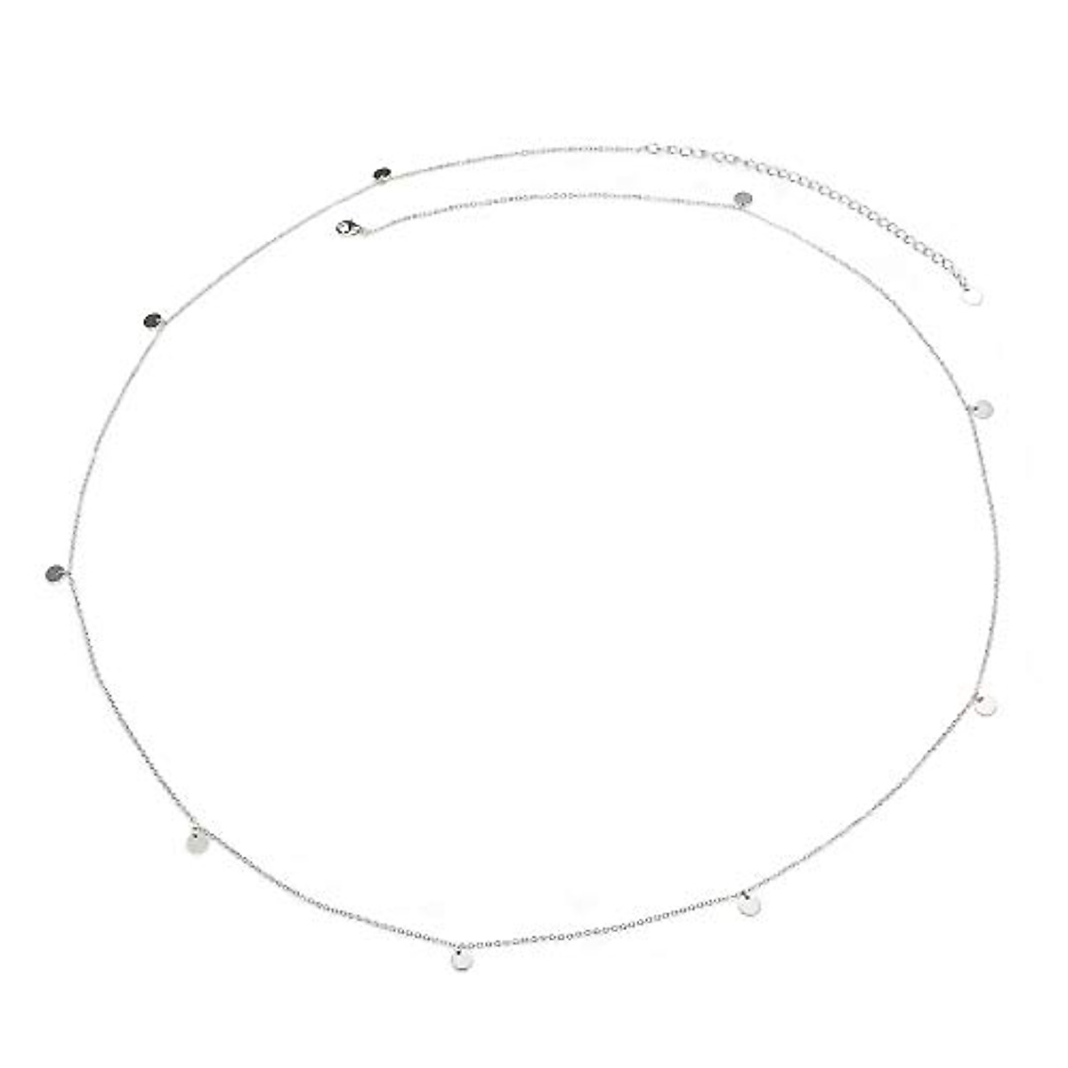 Sllaiss 925 Sterling Silver Belly Waist Chain Body Jewelry for Women Beach Bikini Belly Silver Chain Belt