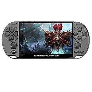 New 5.1 inch 32GB Retro Handheld Video Game Console Built-in 7600 Games for Multiple simulators Portable Game Console mp3/4 av-Out(Black)