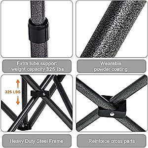 VOYSIGN Mesh Folding Camping Chairs for Adults, Oversized Portable Outdoor Chairs, Weight Capacity 325 lbs with Cup Holder, Storage Pocket, Carry Bag