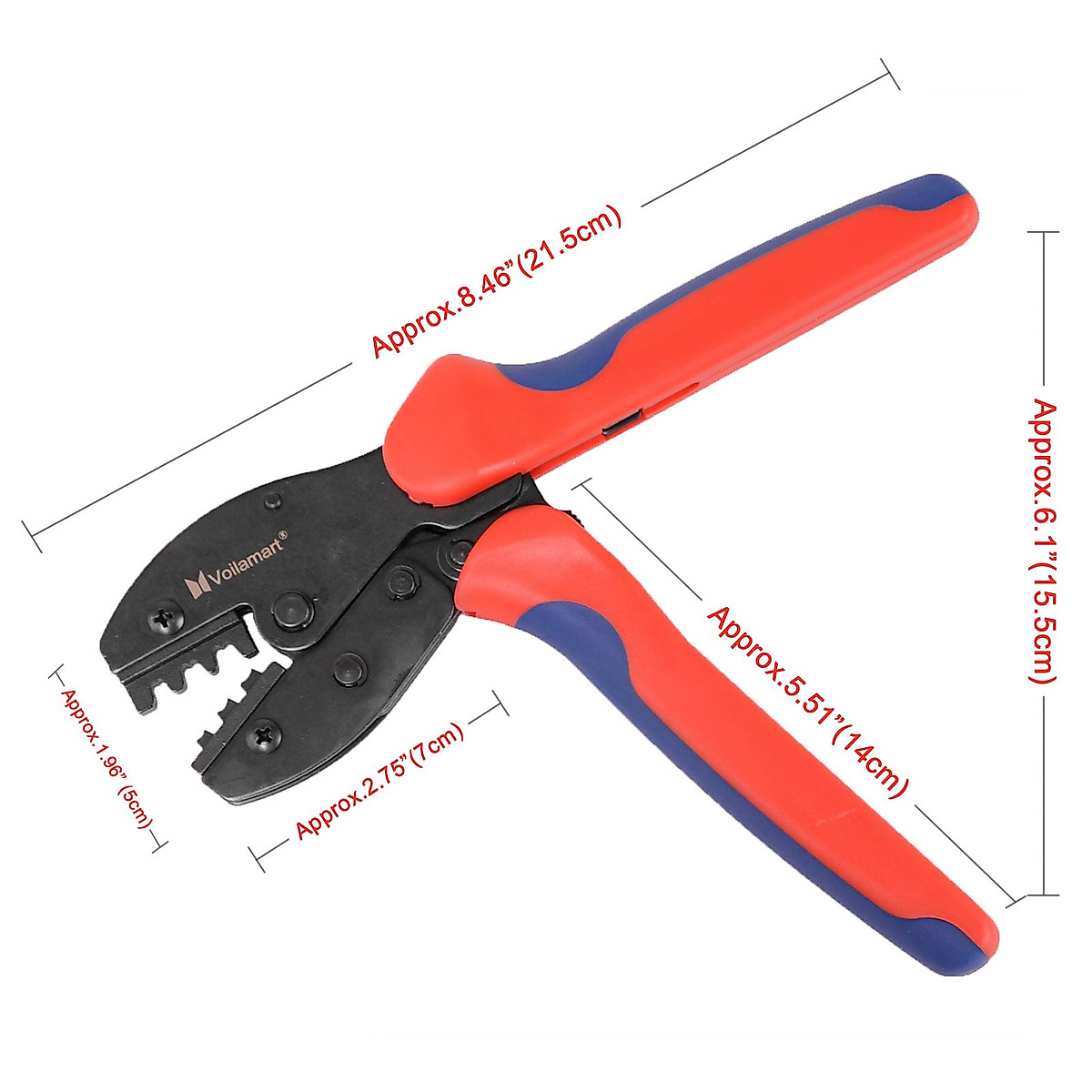 Voilamart Solar Crimping Tool Connectors for 2.5mm² 4mm² 6mm² Wire Terminal Solar Panel PV Cable Pliers