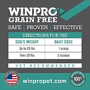 WINPRO Dog Probiotic Powder Meal Topper, Spray Dried Plasma with Prebiotics and Probiotics for Digestive Support and Gut Health for Dogs, All Breeds, Ages, and Sizes, 60 Scoops, Made in USA