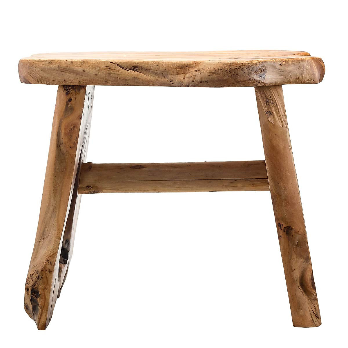 TJ Global Natural Edge Cedar Wood Tree Stump Indoor/Outdoor Stool, Garden Bench, Night Stand, End Table, Plant Stand - L20 x W11 x H17