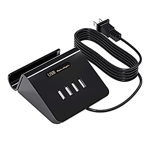 USB Charging Station, 4 USB Desktop Charging Station for Multiple Devices Compatible with Smart Phones, Speaker, Power Bank and More