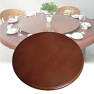 20in-38in Large Wooden Turntable Lazy Susan For Dining Table, Wooden Round Rotating Tray, 360° Swivel Lazy Susan For Home Kitchen Hotel Restaurant Serving Plate, Rotate By Hand (Color : Red-brown, S