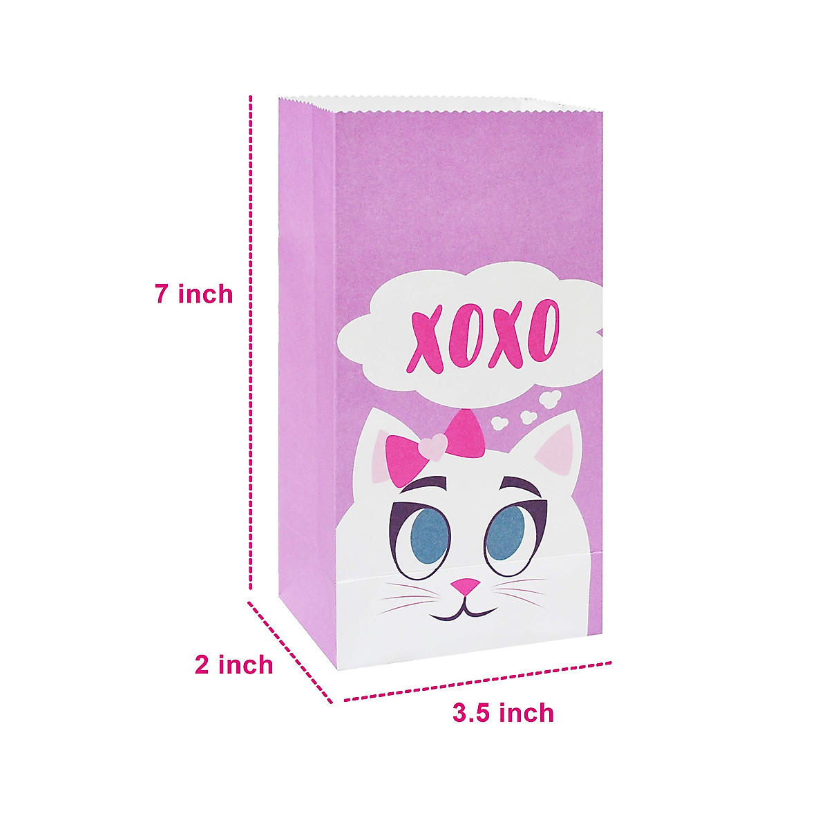 JOYIN 48 Pieces Valentines Day Gift Bags Craft Paper Treat Bags Valentine Goodie Bags with Different Characters for Kids Party Favor Supplies