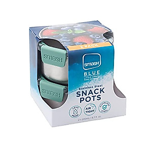 Smash Stainless Steel Snack Pots, Sage, 6.7OZ capacity, (2 Pack)
