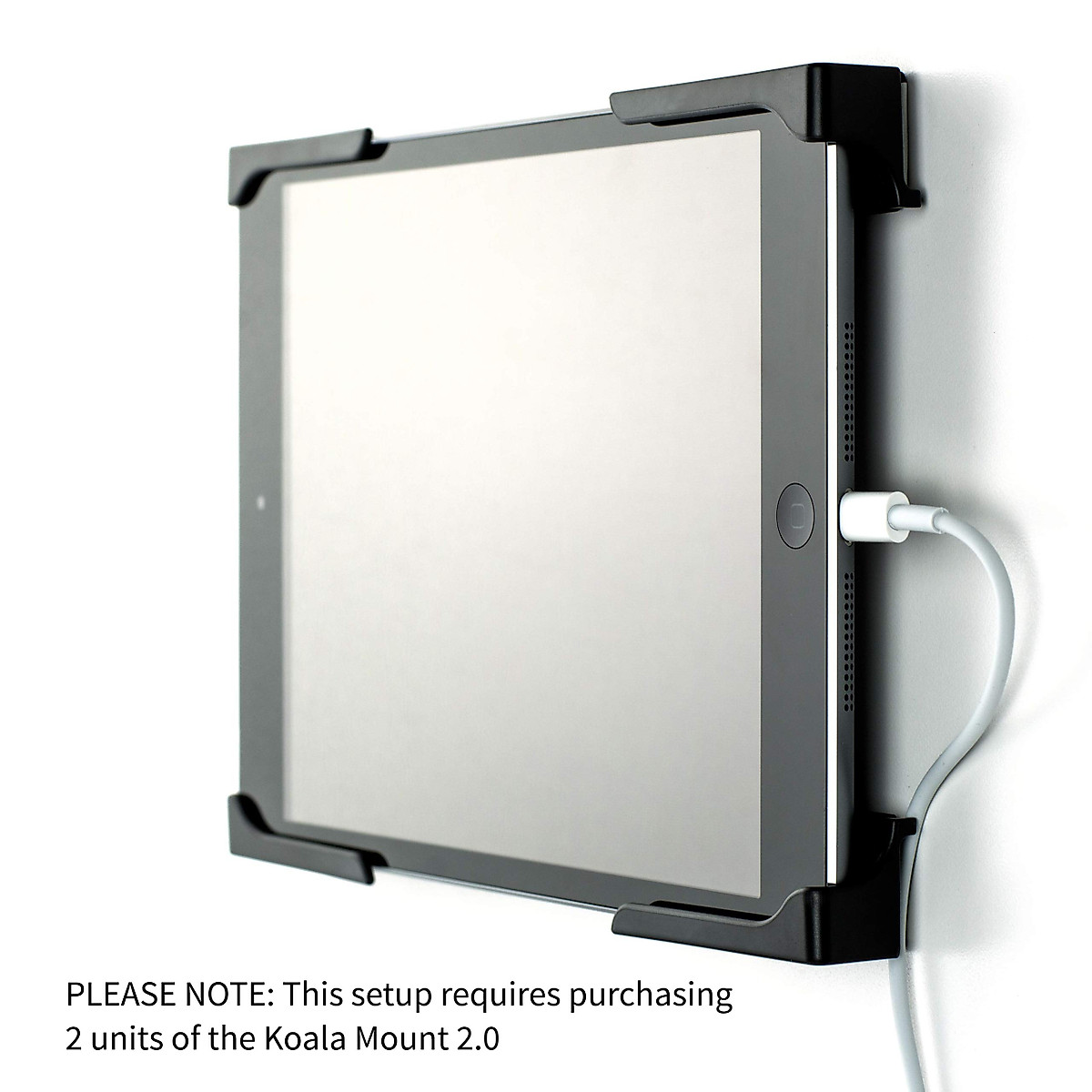 Dockem Koala Wall Mount 2.0: Damage-Free Universal Dock for Smartphone, Tablet, eReader: for iPad 1, 2, 3, 4, Air, Mini, iPad Pro, Samsung Galaxy Tab/Note, Google Nexus, Microsoft Surface (Black)