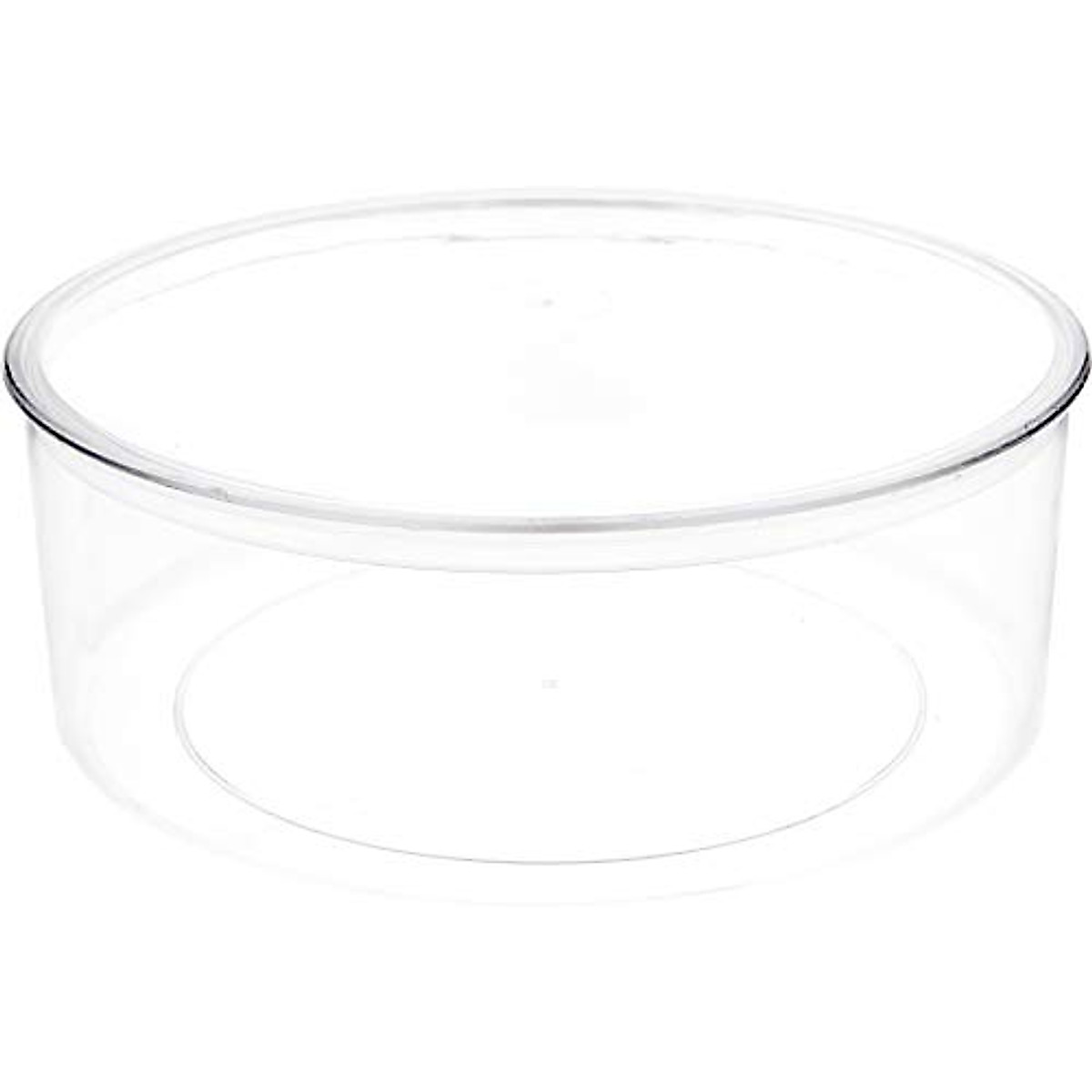 Pioneer Plastics 240C Clear Large Round Plastic Container, 8" W x 3" H, Pack of 4