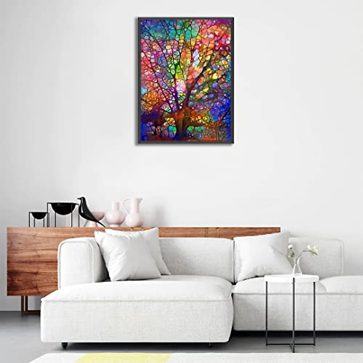 Cross Stitch Kits for Adults - Stamped Cross Stitch Kits,DIY Painted tree Needlepoint Kits for Adults Beginners Counted Embroidery Kits Cross Stitch Supplies Patterns Crafts Decor(11.8X15.7inch)