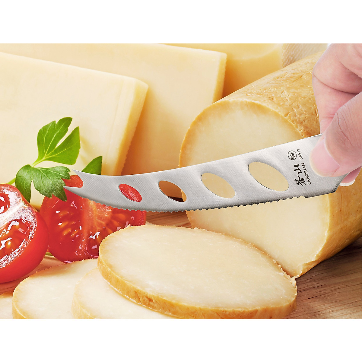 Cangshan N1 Series German Steel Forged Tomato and Cheese Knife, 5" Blade, Silver