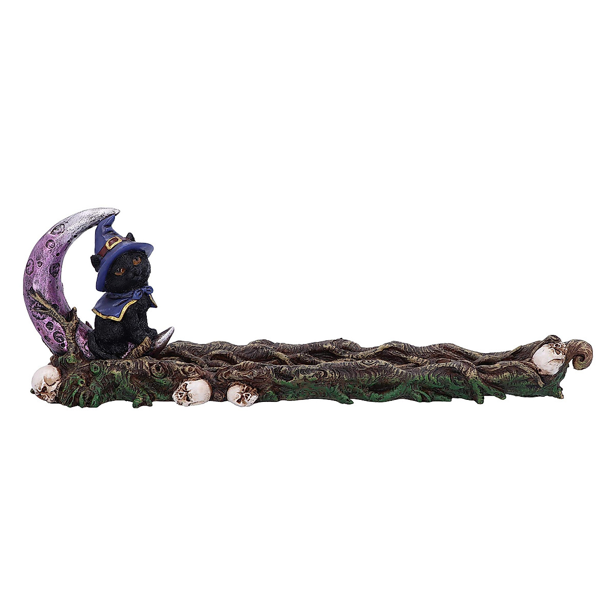 Nemesis Now Grimalkin Witches Familiar Black Cat and Crescent Moon Incense Burner,29cm