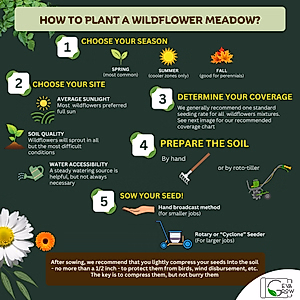 Bulk Wildflower Seed Shaker – Perennial Flower Seeds Mix to Plant Anywhere, by Geva Grow | 20 - Different Type Beautiful Perennial Wildflower Seeds Bulk 900,000+ Seeds, 1 Pound Tub