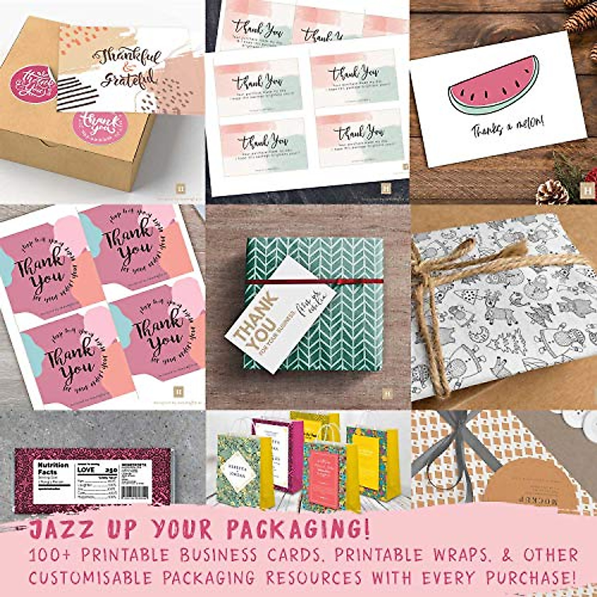 Thank You Stickers Roll of 1000 1.5 Inch 8 Designs Thank You Sticker Small Business Thank You Stickers Pink Thank You Stickers for Packaging Stickers Thank You Large Thank You Stickers