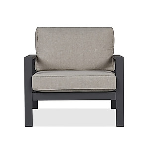 Real Flame Aegean Outdoor Chair with Cushions - Patio Furniture, Aluminum Frame - Weather & Sun Resistant, Rustproof