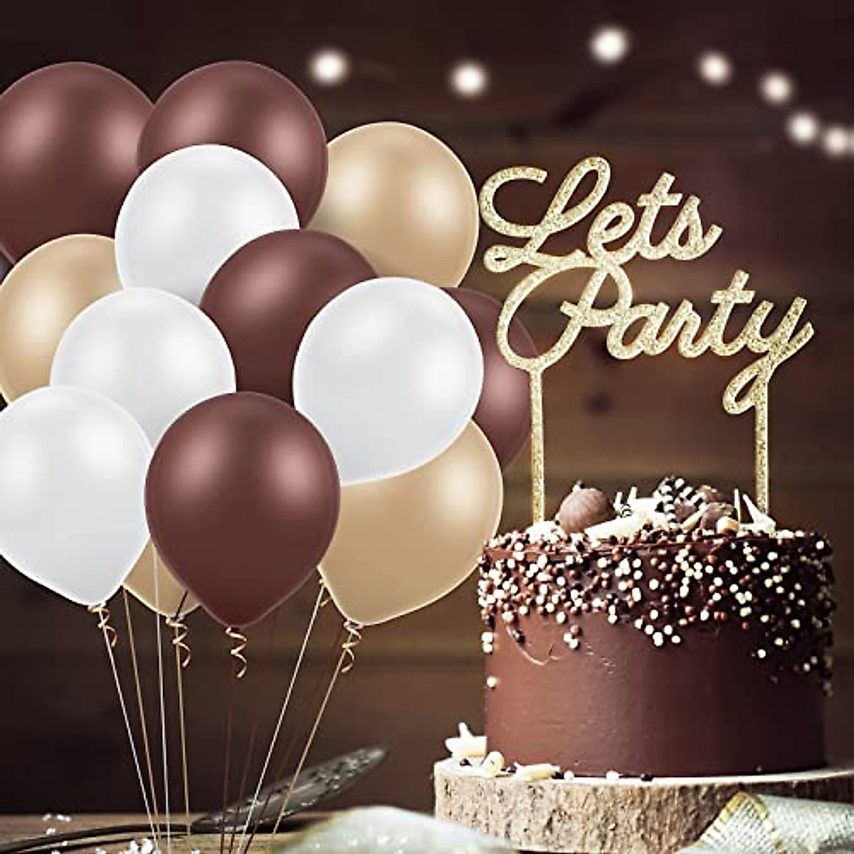24 Pieces Cream Balloons Brown Balloon White Latex Balloon Jungle Party Balloon Decorations for Baby Shower First Birthday Jungle Safari Theme Party Decorations