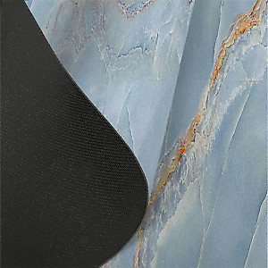 Marble Pattern Waves Yoga Mat Folding Travel Fitness & Exercise Mat with Carrying Bag Non-Slip Lightweight Travel Yoga Mat for Women Pilates 72"L × 26.8” W × 2 Mm Thick