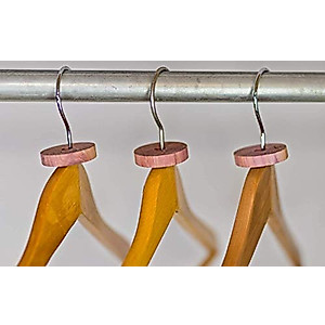 FunSpt 35 Pcs Cedar Blocks Disc with Fragrance Odor 100% Nature Aromatic Red Ceder Planks for Hanger Wardrobes Closets Drawers Freshener Clothes,002