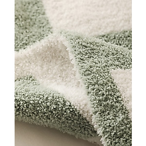 Ultra-Soft Buffalo Checkerboard Grid Fluffy Microfiber Knitted Throw Blanket Super Cozy Lightweight Checkered Bed Blanket for Sofa Couch Bed Matcha 51"X63"