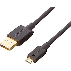 Amazon Basics USB 2.0 A-Male to Micro B Cable, 6 feet, Black, Printer