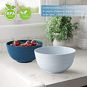 Homestockplus 34 Oz Large Soup Bowls, 8 Pieces Deep Cereal Bowls, Unbreakable Color Kitchen Bowl for Oatmeal, Ramen, Dessert, Snack, Light Weight BPA-Free Microwave Dishwasher Safe Bowls Set