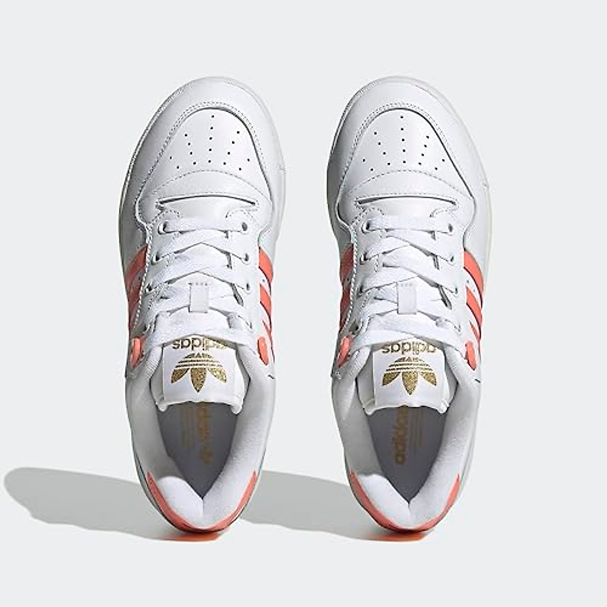 adidas Originals Women's Rivalry Low Sneaker, White/Coral Fusion/Gold Metallic, 8.5
