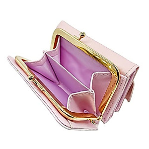 Huositi Backpack Fashion Cartoon Character Wallet Womens Leather Tri-Fold Wallet (Pink)