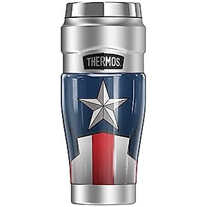 THERMOS Captain America Captain America Logo STAINLESS KING Stainless Steel Travel Tumbler, Vacuum insulated & Double Wall, 16oz