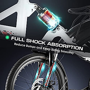 Vivi Electric Bike, 20" Electric Bike Folding Electric Bike 500W Ebikes for Adults, Adult Electric Bicycles with Removable Battery, Professional 7 Speed Foldable Electric Bike Commuter Bike