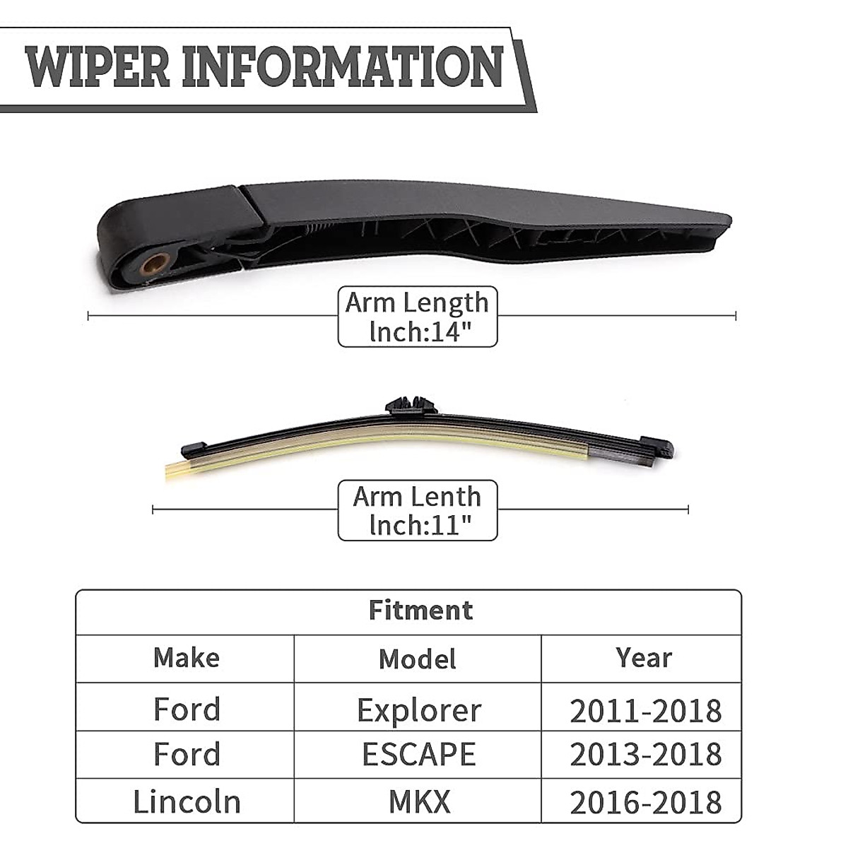 HODEE Rear Wiper Arm Blade Nut Set Replacement for Ford Explorer 2011-2023 Escape 2013-2023,Rear Wiper Cover Accessories Assembly,Back Windshield Window Cap,Lincoln MKX MKC Corsair Nautilus Expedition