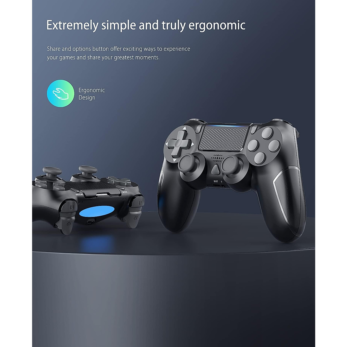 YCCTEAM Wireless Game Controller Compatible with PS 4 Slim with Enhanced Dual Vibration/Analog Sticks/6-Axis Motion Sensor, Compatible with PC/Windows 7/8/10/11