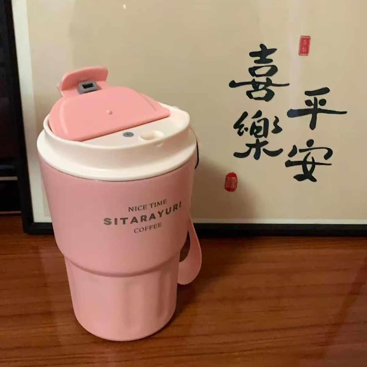 12 oz Stainless Steel Vacuum Insulated Tumbler, Travel Coffee Mug Spill Proof with Lid, Portable Thermal Mug for Keep Hot/Ice Coffee,Tea and Beer (Pink)