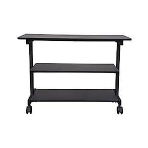 Stand Up Desk Store 3-Shelf Rolling Desk Return Side Desk Organizer and Bookcase on Wheels