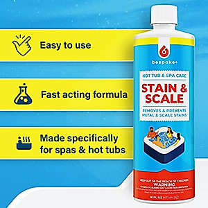 Spa Stain and Scale Control for Hot Tub, Spa Descaler, Stain Scale Remover & Spa Scale Defense for HotTub Hardness Control & Spa Hardness Decreaser & Alkalinity Decreaser Water Softener (1-Pint)