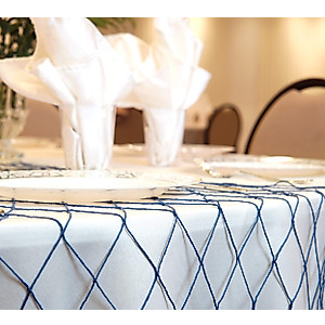 Fish Net Decoration Party Decor – Blue Cotton Netting 48” x 144” Inches. Fishnet for Nautical Theme, Pirate Party, Hawaiian Party, Underwater, Beach, Ocean & Mermaid Party.