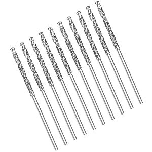 Auniwaig 10PCS 0.03-Inch Diamond Twist Drill Bits 0.8mm High Speed Steel HSS for Glass Sea Shells Stone