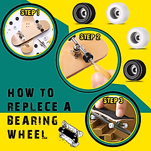 Zhehao 16 Pcs Standard Fingerboard Tool Set CNC Lathed Fingerboard Bearing Wheels Nut Driver Fingerboard Screwdriver for 34 mm Skateboard Trucks (Black and White)