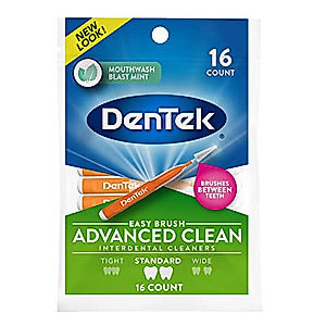 DenTek Easy Brush Interdental Cleaners, Mint, 16 Count | 10 Pack