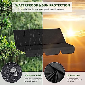 Patio Swing Cushion Cover Replacement Waterproof Outdoor Swing Seat Cover 3 Seater Dustproof Protective Covers for 3 Seat Garden Swing Chair Cushions (Only Cover, No Cushion) 59x59x4 Inch