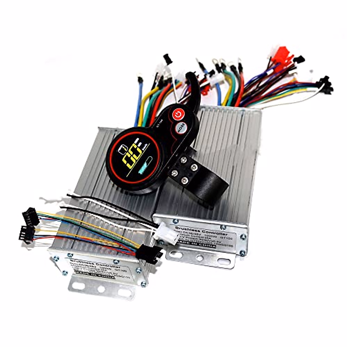 Bike Fender Dual Drive 36V/48V/60V 1000W BLDC Electric Scooter Controller E-Bike 2 pcs brushless Speed Driver and 1Pcs LCD Display one Set Mud Guards (Size : 36V Set)