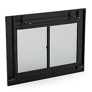 Stanbroil Fireplace Glass Cabinet-Style Door, Black Finish, Large, Decorative Fireplace Screen Door for Fireplace Accessories