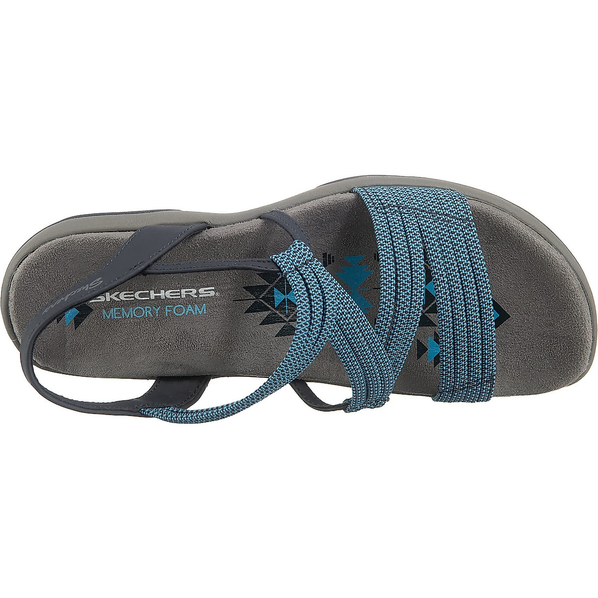 Skechers Women's Reggae Slim-Skech Appeal-Z-Gore Slingback Sandal, Navy, 9 M US