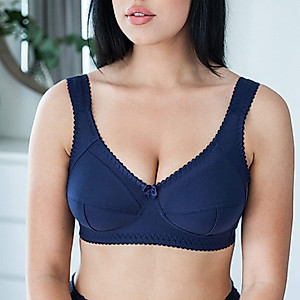 frugue Wireless Comfort Sleep Unlined Plus Size Bra Blue US 40 C
