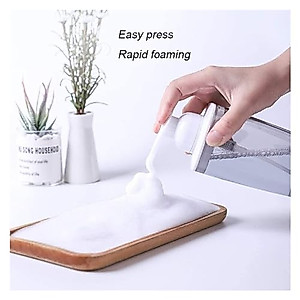 Soap Dispenser Soap Dispenser Transparent Plastic Foaming Soap Dispensers Soap Dispenser Pump for Bathroom Kitchen Bedroom Bottles (Color : Grey(Square))