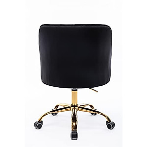 HomSof Home Office Desk Chair Modern Velvet Office Computer Chair Height Adjustable Mid-Back Task Chair